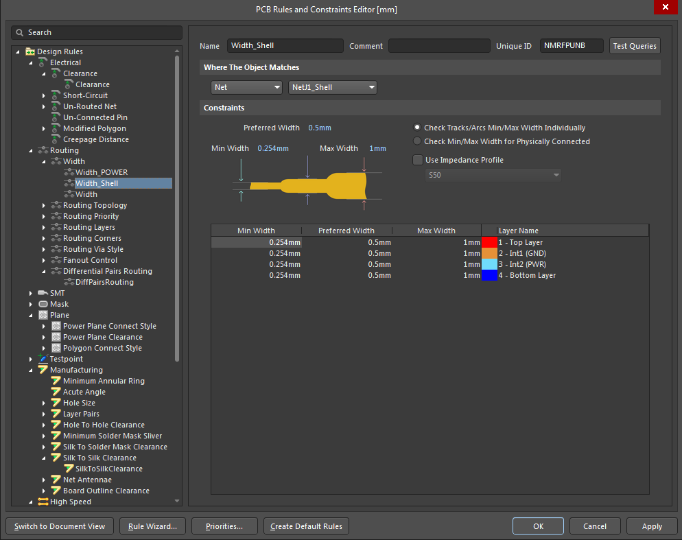 Defining Rules for a PCB | Altium App StartPage